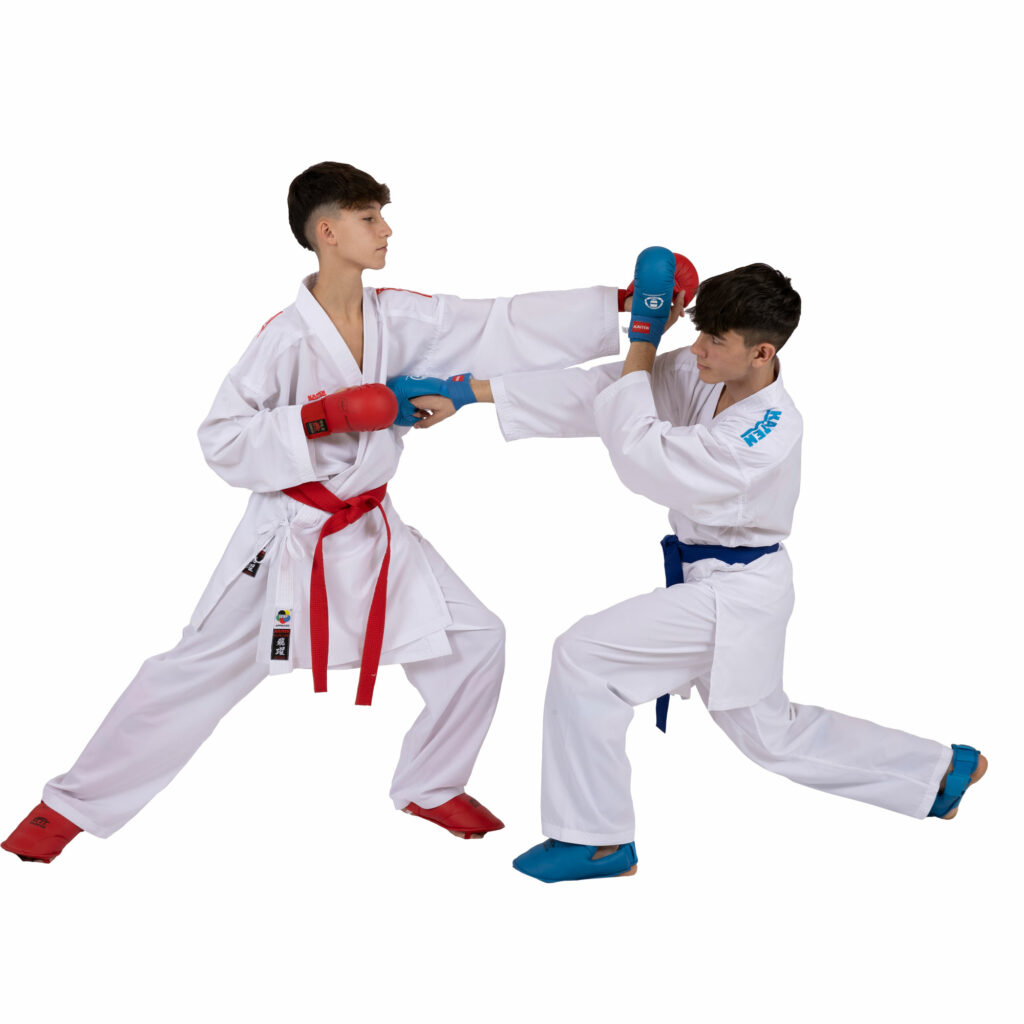 Conjunto Kaiten Hiyaku Kumite | 2 karateguis completos | Rojo y Azul ...